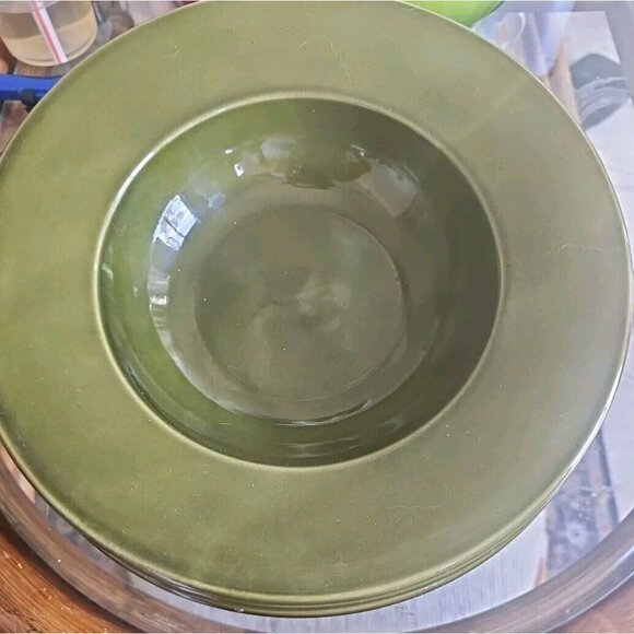Pottery Barn | Dining | Barbara Eigen For Pottery Barn Set Of 3 Dana Bowls Avocado Green Large ...